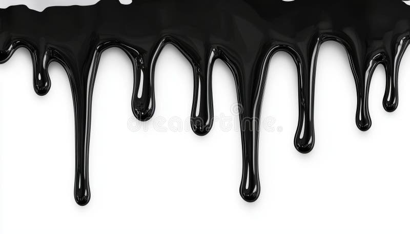 Realistic Dripping Black Liquid Pattern Stock Illustration ...