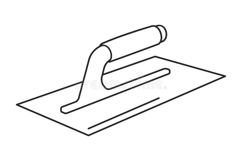 Realistic Drywall Trowel Plastering Outline Icon Stock Vector ...