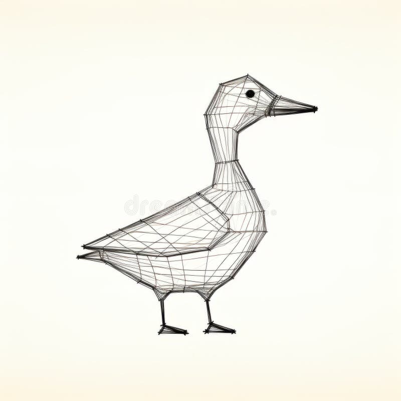 Vintage Graphic Design: Wire Frame Duck 3d Model Photo Stock ...