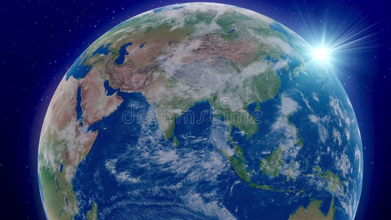 Realistic Earth Globe Animation with Seamless Loop Stock Video - Video ...
