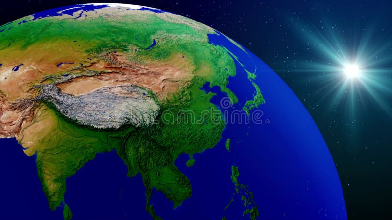 Realistic Earth Globe Animation with Seamless Loop Stock Video - Video ...