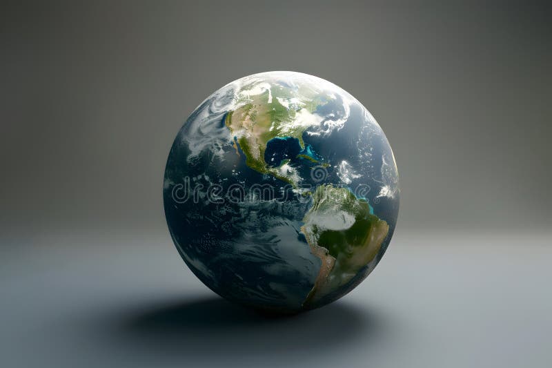 Realistic Earth Globe on Gradient Background Stock Image - Image of ...