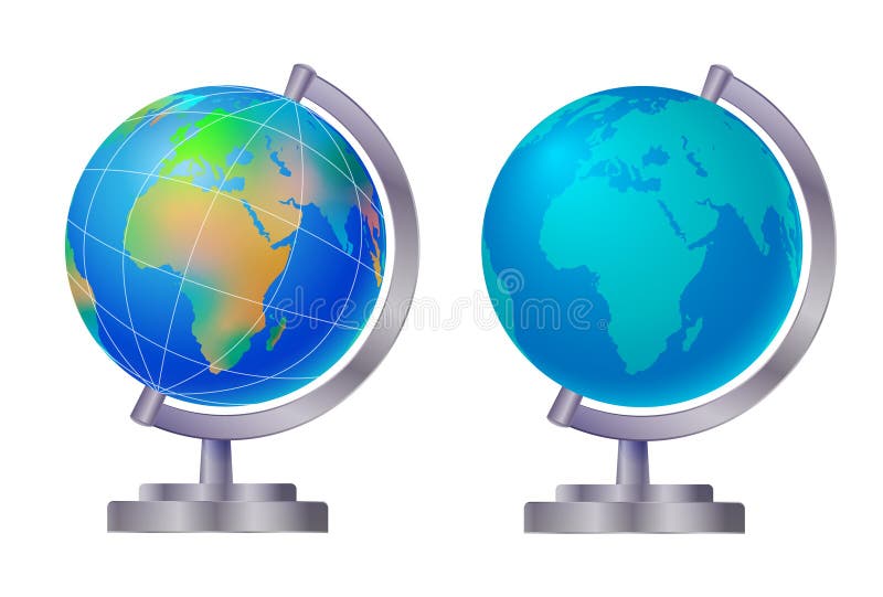 Realistic Earth Globe - Two Angles View Illustration Stock Illustration ...