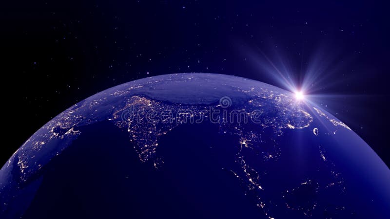 Realistic Earth at Night Animation with Seamless Loop Stock Footage ...