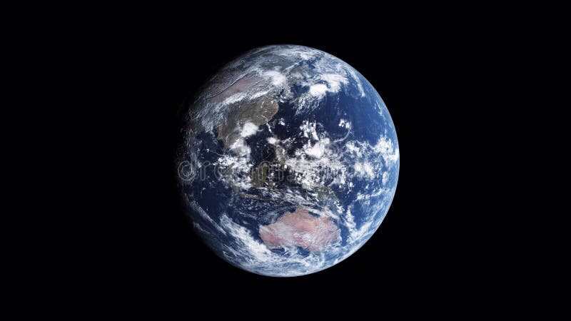 Realistic Earth Planet. Spinning Globe with Day and Night Transition ...