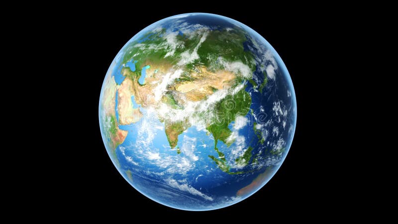 Realistic Earth Rotating on Black (Loop) Stock Footage - Video of ...