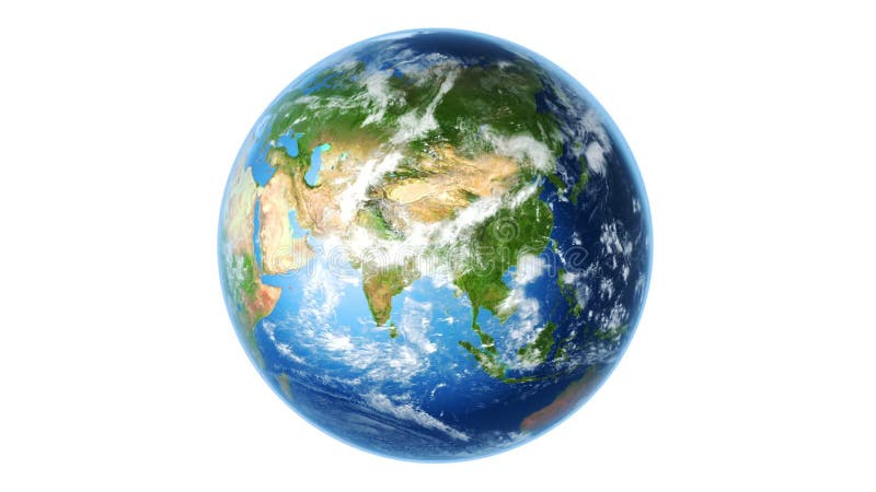 Earth Rotating on White (seamless Loop) Stock Video - Video of planet ...