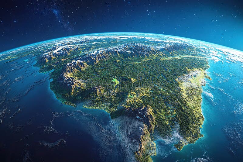 A Realistic Earth with South America and the Amazon Rainforest ...