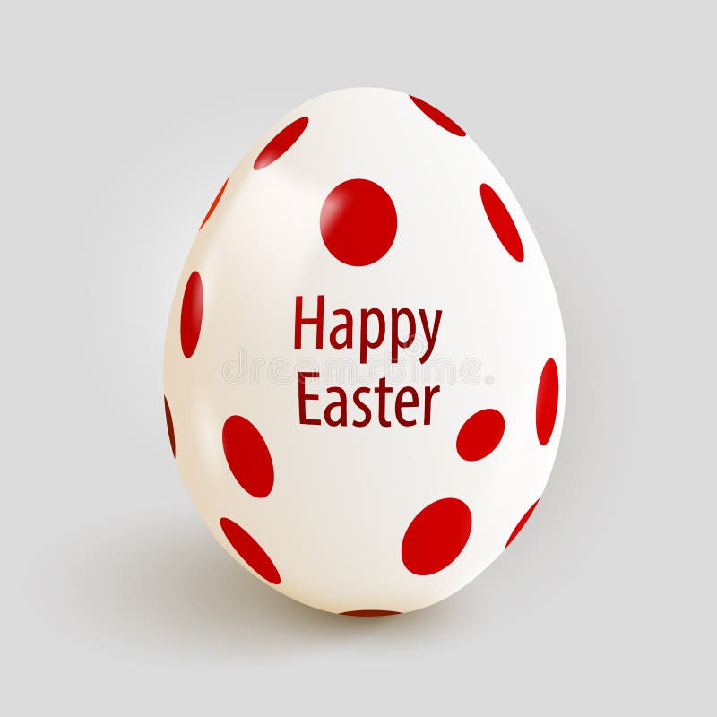 Realistic Easter Egg with Red Spots. Happy Easter Stock Vector ...
