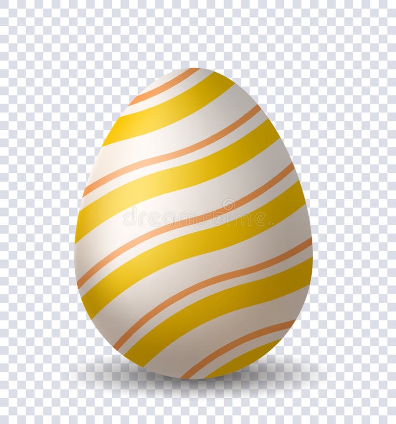 Realistic Easter Egg. Yellow and White Patterns at Egg. Traditional ...