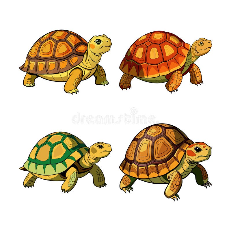 Realistic Eastern Box Turtle Nature Artwork Stock Vector - Illustration ...