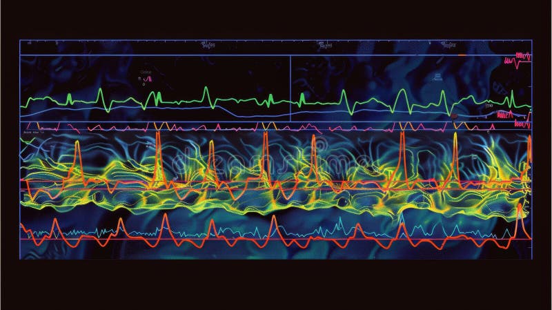 Realistic Ecg Illustration of Sinus Tachycardia with Multifocal Pvcs ...