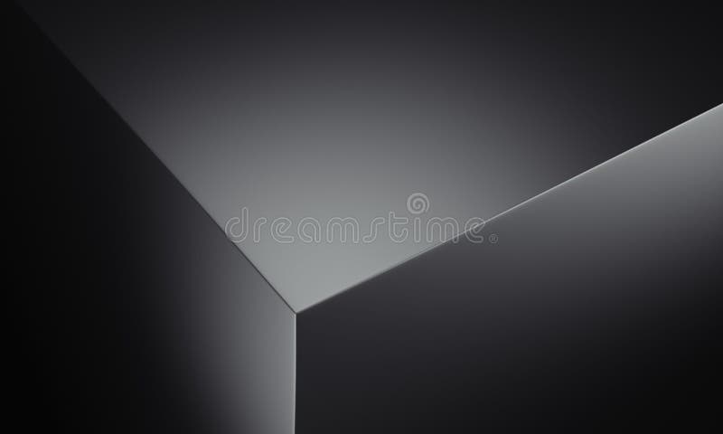 Realistic Edge of Black Box, 3d Rendering. Stock Illustration ...