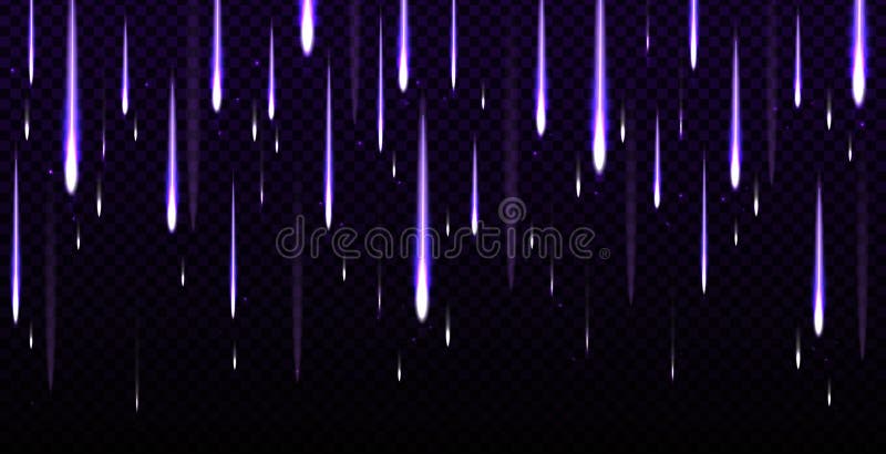 Realistic Effect of Meteor Rain Stock Vector - Illustration of night ...