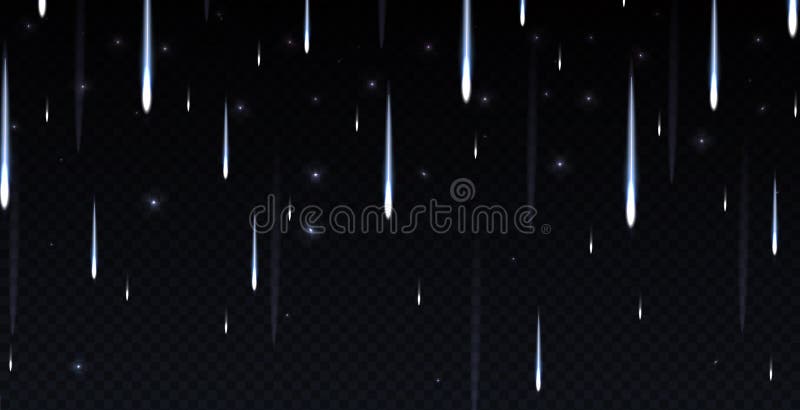 Realistic Effect of Meteor Rain Stock Vector - Illustration of magic ...