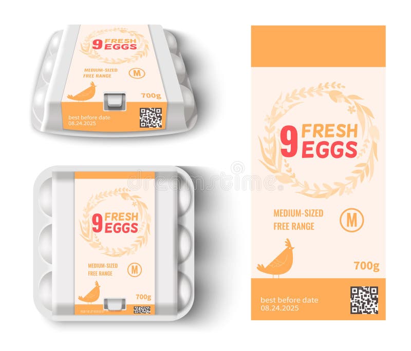 Realistic Eggs Package Mockup Stock Vector - Illustration of paper ...