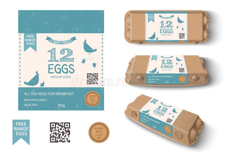 Eggs Package Template stock vector. Illustration of goods - 289065671