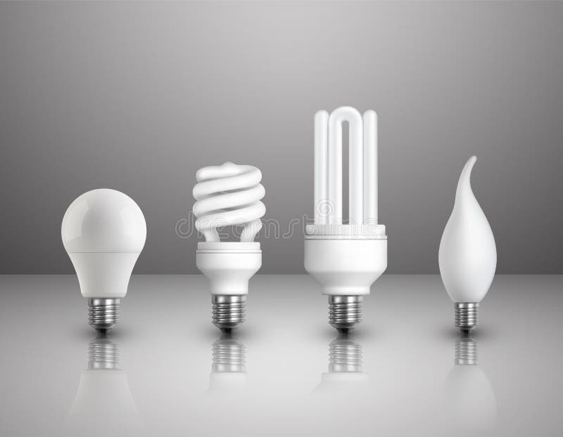 Realistic Electric Lightbulbs Set Stock Vector - Illustration of ...