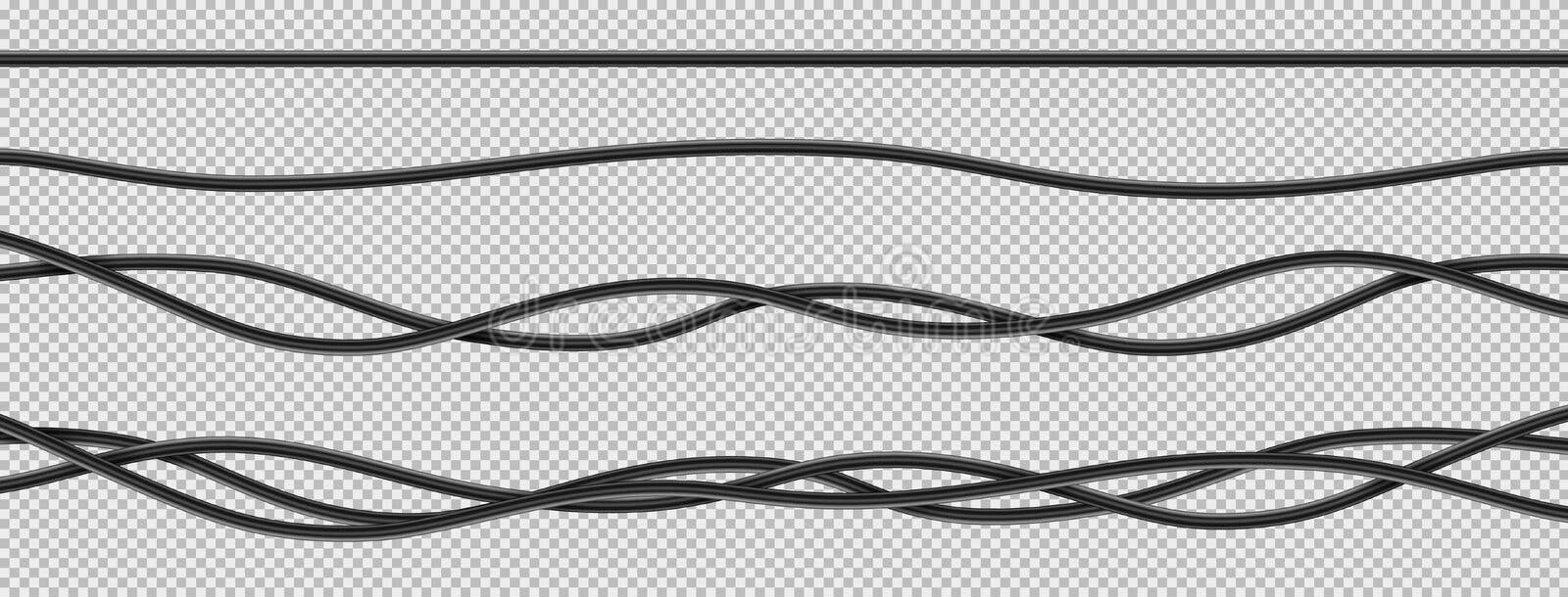 Realistic Electrical Wires. Cable Power Energy. Flexible Thick Network ...
