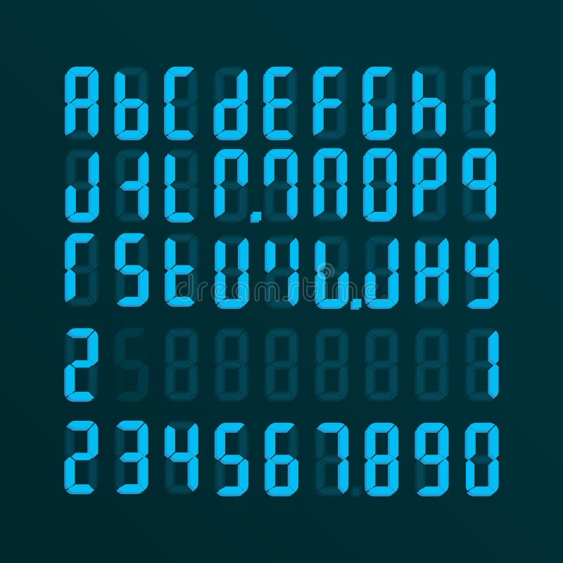 A Realistic Electronic Alphabet from a To Z and Numbers. Dial on the ...