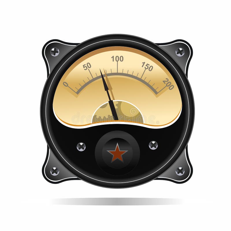 Realistic Electronic Analog VU Signal Meter Stock Illustration ...