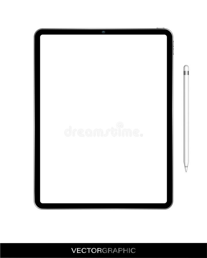 Tablet Display Template with Media Horizontal Stock Vector ...