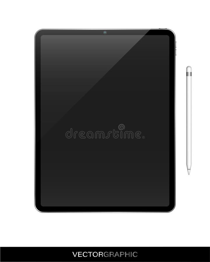 Tablet Display Template with Media Horizontal Stock Vector ...