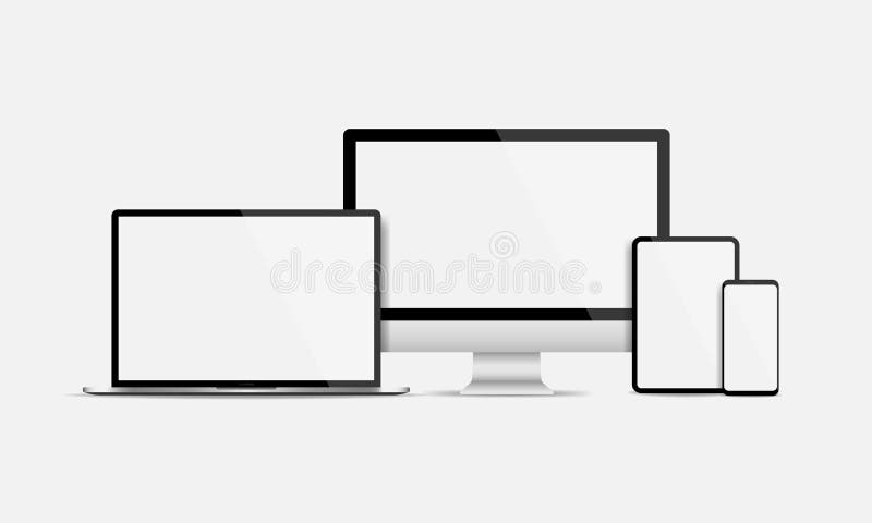 Realistic Electronic Devices Display Screen Set. Blank Screen of ...