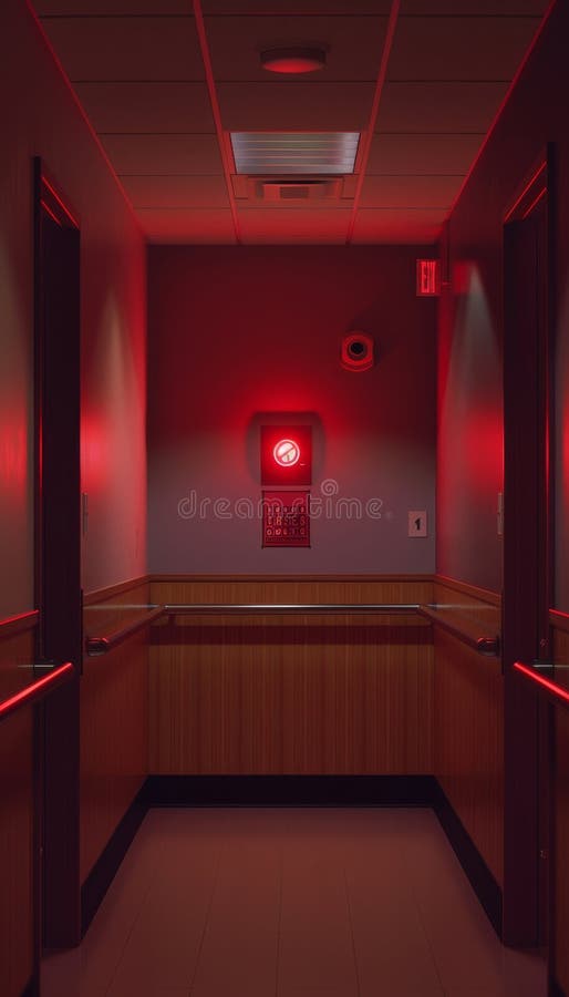 Realistic Emergency Exit Alarm in a Building, Highlighting Urgency and ...