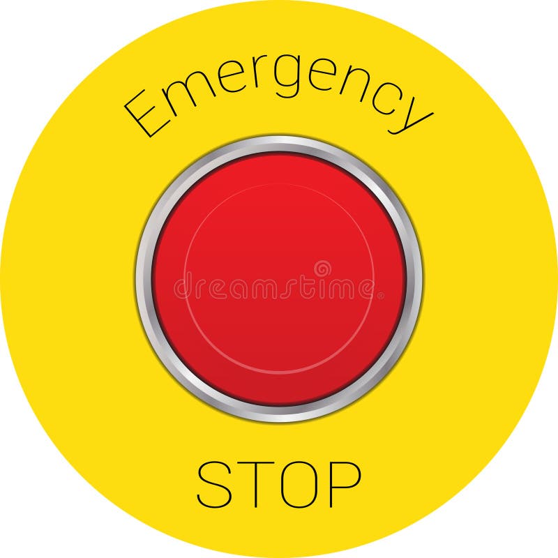 Realistic Emergency Stop Push Button Switch Stock Vector - Illustration ...