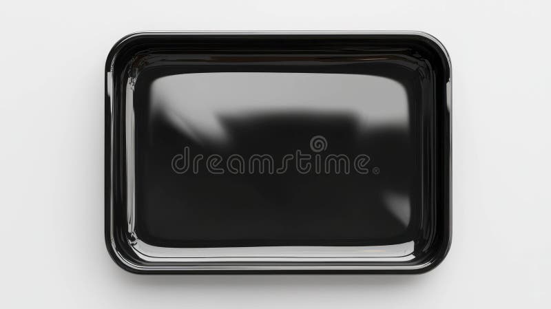 Realistic Empty Black Rectangular Lacquer Tray for Minimalist Design ...