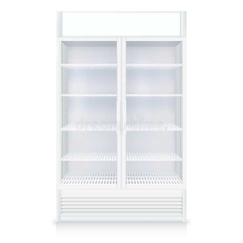 Realistic Empty Freezer stock vector. Illustration of metal - 210530574