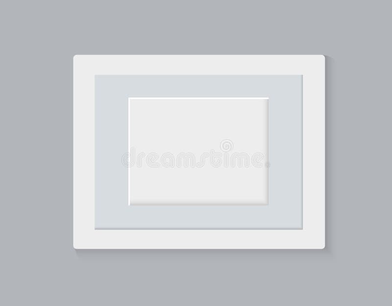 Realistic Empty Modern Horizontal Picture Frame Isolated on White ...