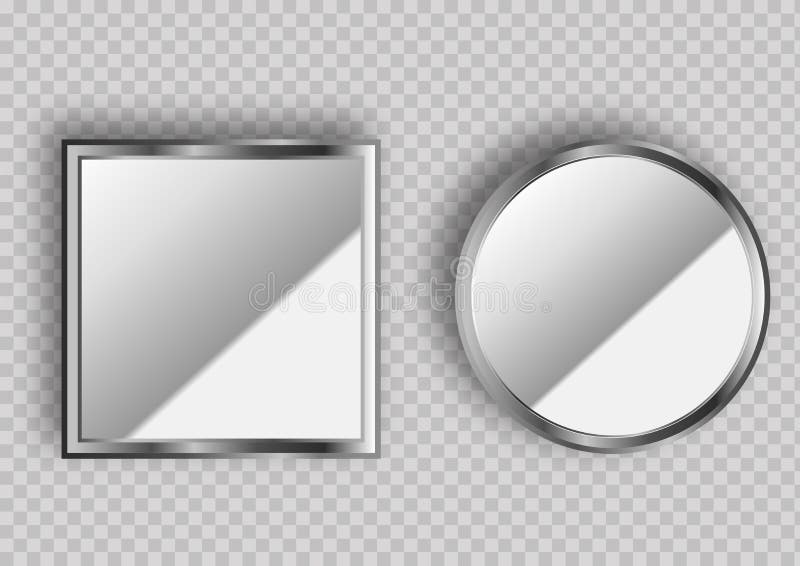 Realistic Empty Mirrors with Reflect in Mockup Style. Oval Mirror with ...