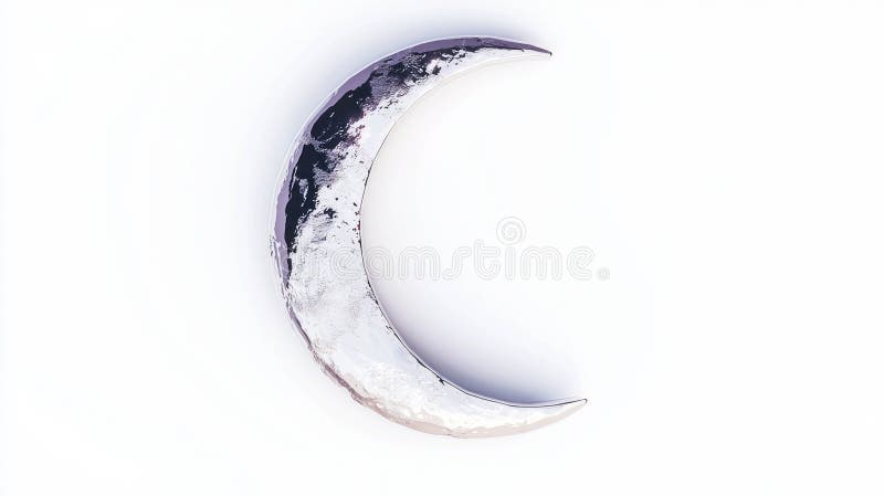 Realistic Empty Moon-shaped Image on White Background for Creative ...