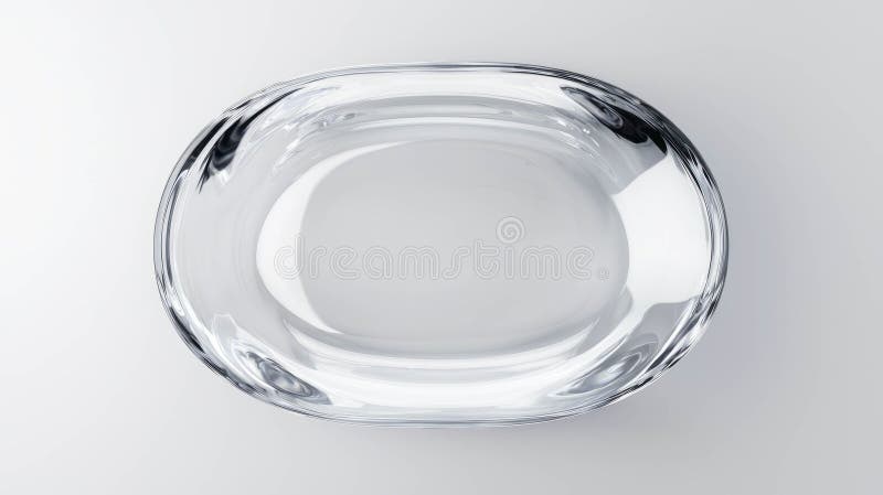 Realistic Empty Oval Glass Serving Dish for Elegant Table Settings and ...