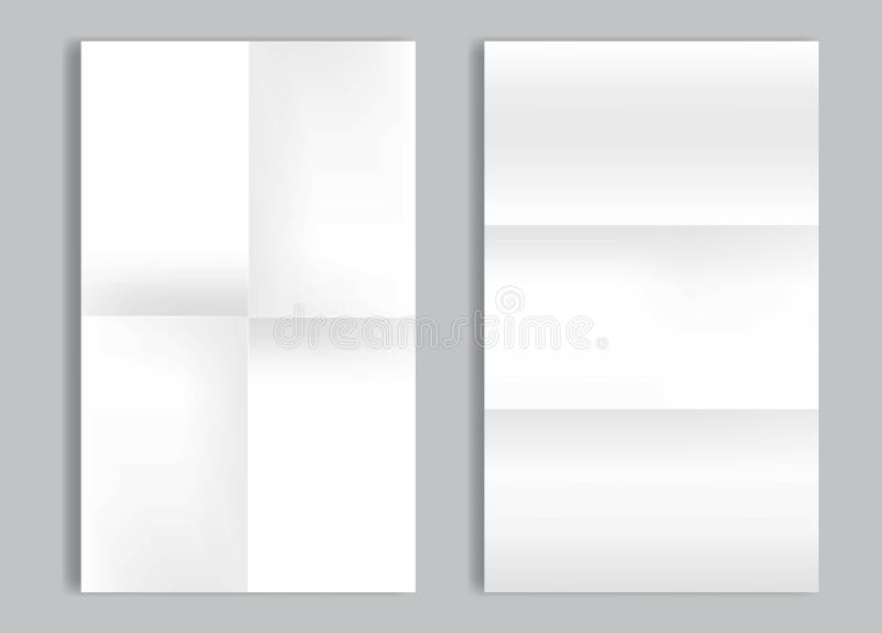 Realistic Empty Paper Folded Isolated - 3d Illustration Stock ...