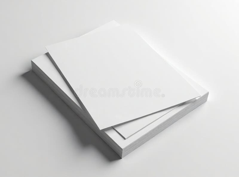 Realistic Empty A4 Paper Sheets Stack Professional Minimalist Mockup ...