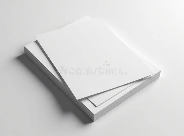 Realistic Empty A4 Paper Sheets Stack Professional Minimalist Mockup ...