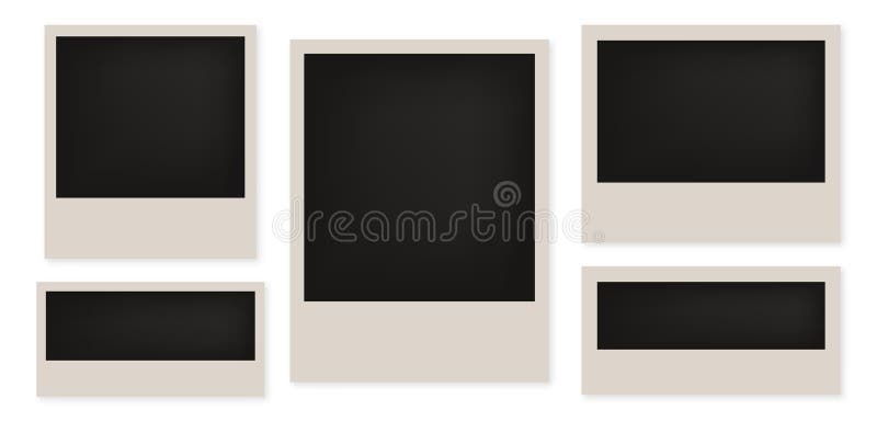 Realistic Empty Photo Frames Collection in Various Sizes. Vintage Photo ...