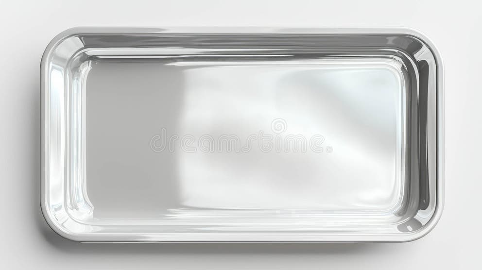 Realistic Empty Rectangular Melamine Tray on White Surface for Kitchen ...