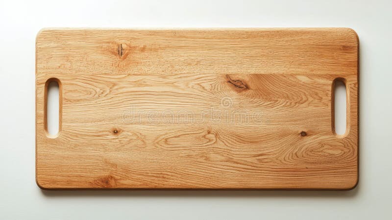 Realistic Empty Rectangular Wooden Cutting Board Handles Kitchen Use ...