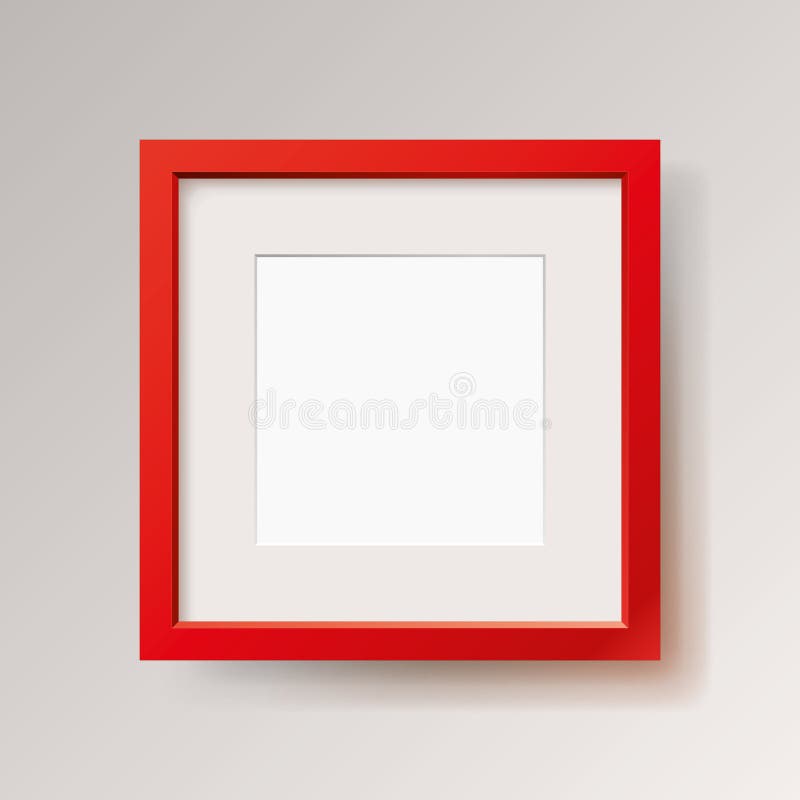 Realistic Empty Red Frame on Gray Background, Border for Your Creative ...