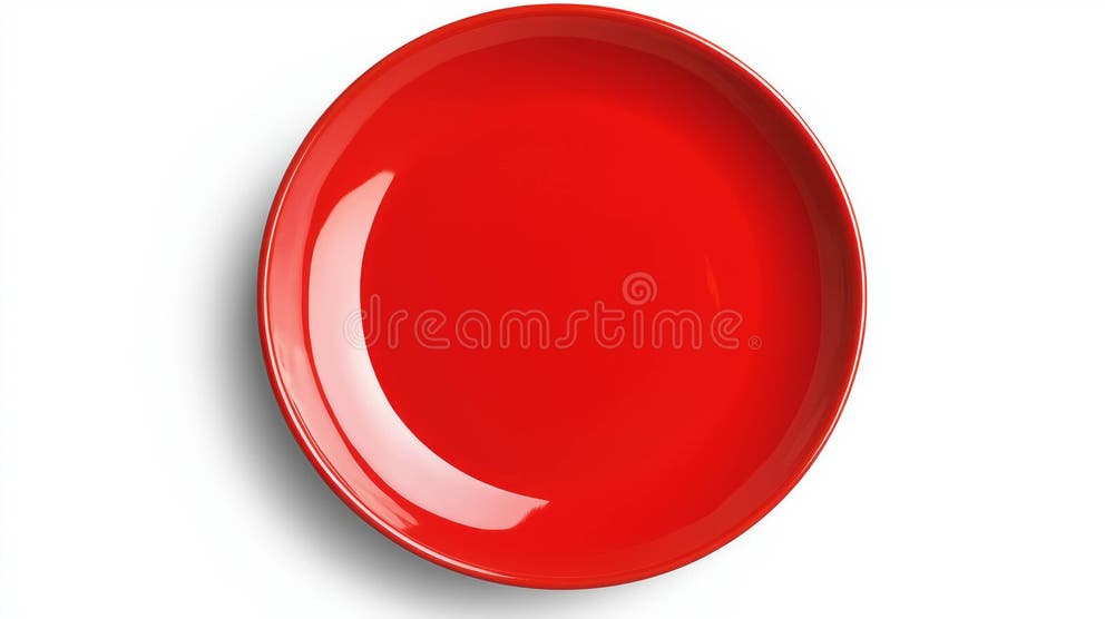 Realistic Empty Red Plate Isolated for Culinary Design and Decoration ...