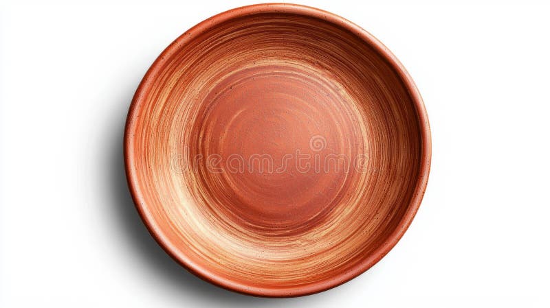 Realistic Empty Round Clay Plate White Background Culinary Artistic ...