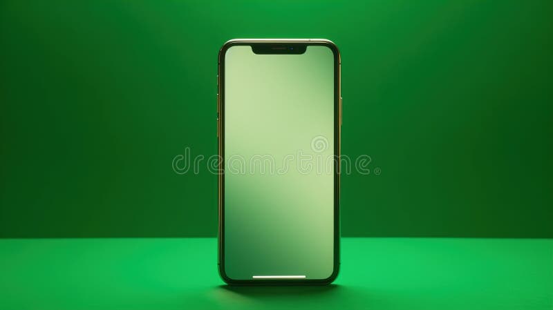 Realistic Empty Smartphone Layout with Green Chromakey Screen ...