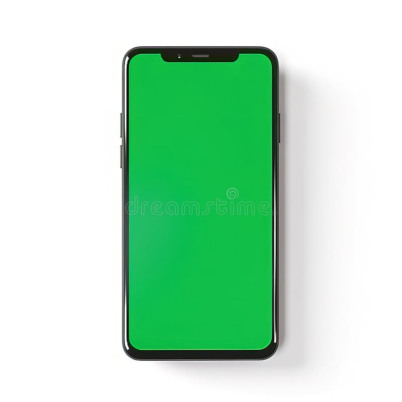 Realistic Empty Smartphone Layout with Green Chromakey Screen ...