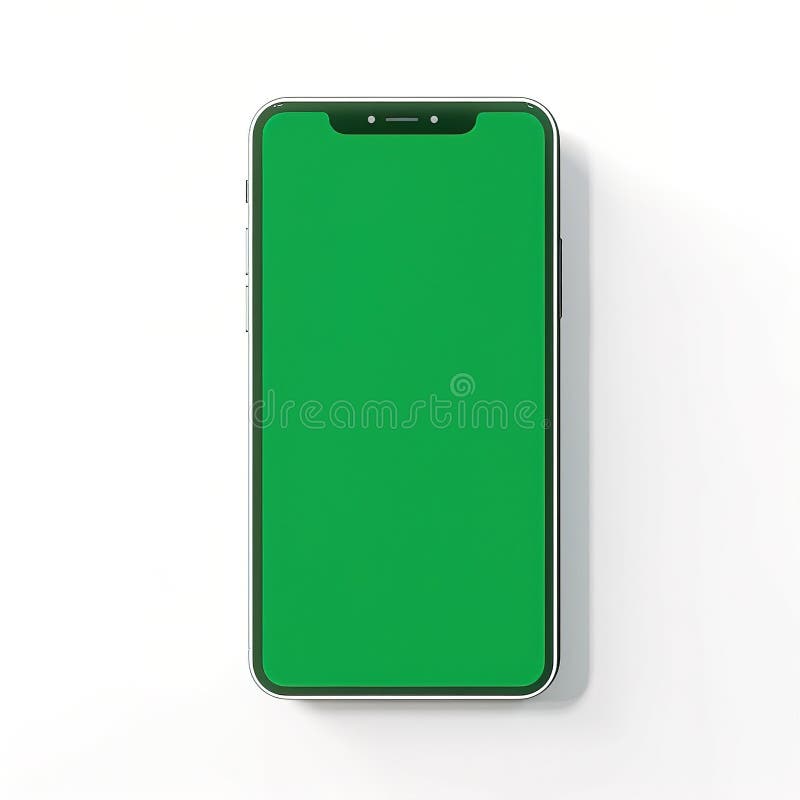 Realistic Empty Smartphone Layout with Green Chromakey Screen ...