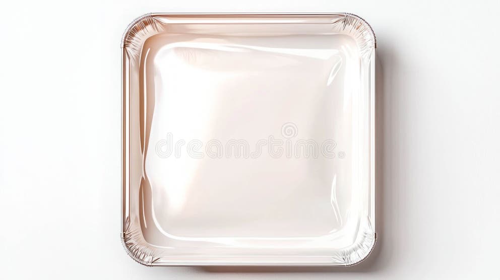Realistic Empty Square Tin Serving Tray for Kitchen and Catering Design ...