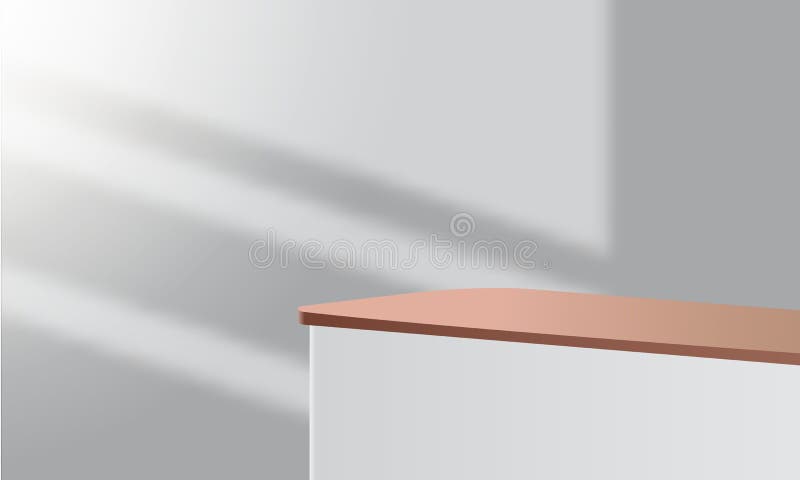 Realistic Empty Stand Podium Table with Shadow, Round Corner 3d. Stock ...